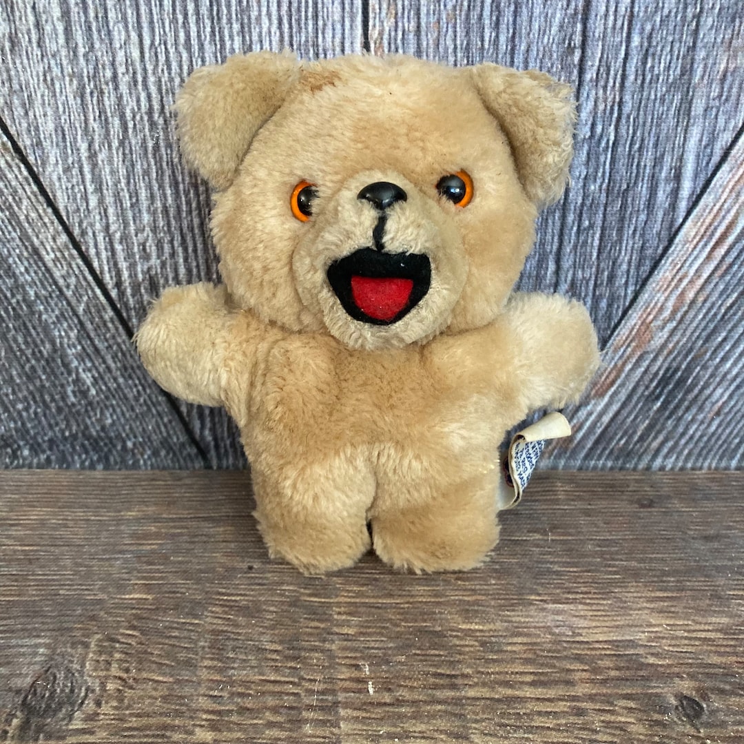 Vintage Snuggle Stuffed Plush Bear mini Small 1980s Russ Berrie Lever ...
