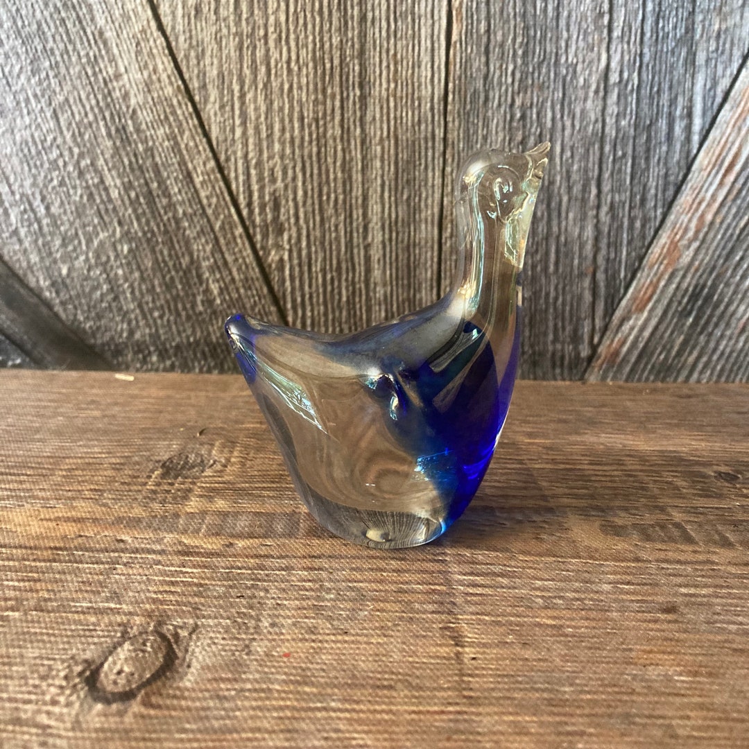 Glass Paperweight bird Goose Shaped Design Vintage Paper Weight Desks ...