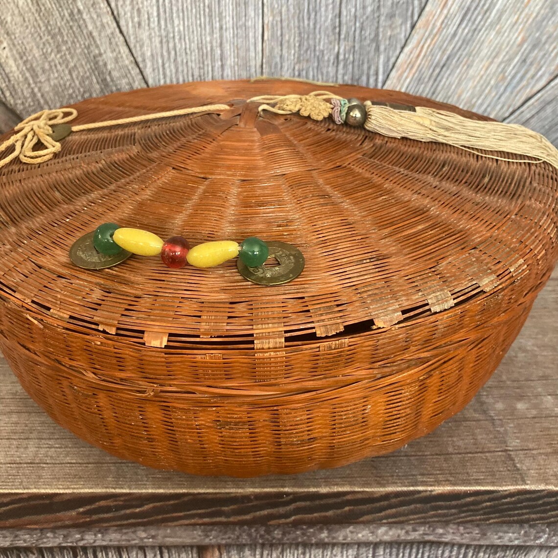 Vintage Sewing Basket, Vintage Wicker Basket for Use or Display ...