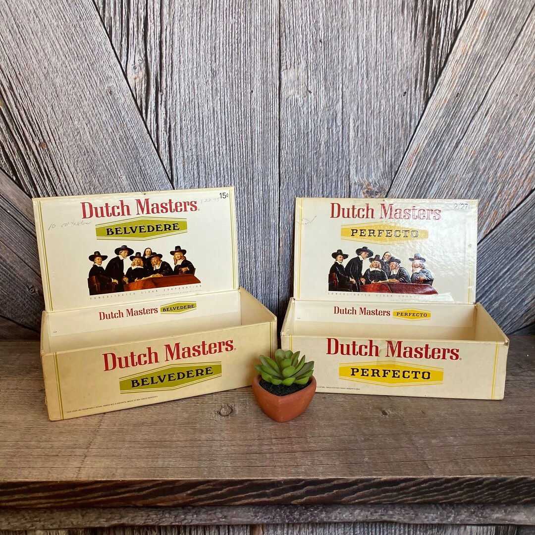 2 Vintage Cigar Boxes Authentic Cigar Box {dutch Masters Perfecto Cigar ...