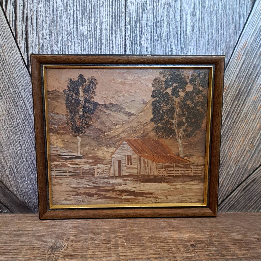 Vintage T Rogers Straw and Nature Artwork new Zealand Artist T Rogers ...