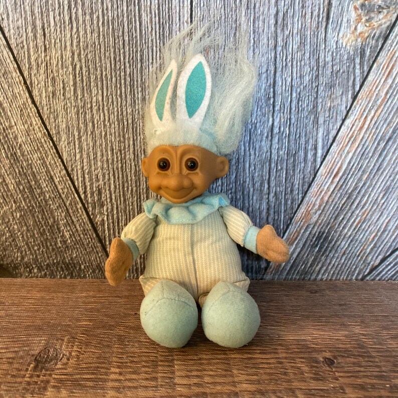 Vintage Easter Bunny Troll Doll pastel Painter Troll With - Etsy
