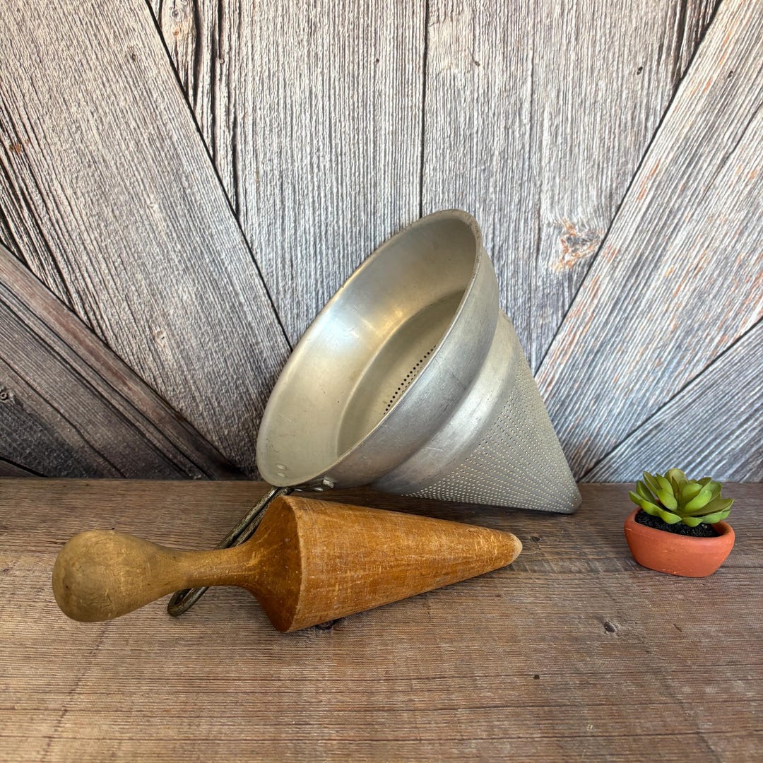 Vintage Strainer Sieve With Pestle Can Canning Applesauce Two Piece ...