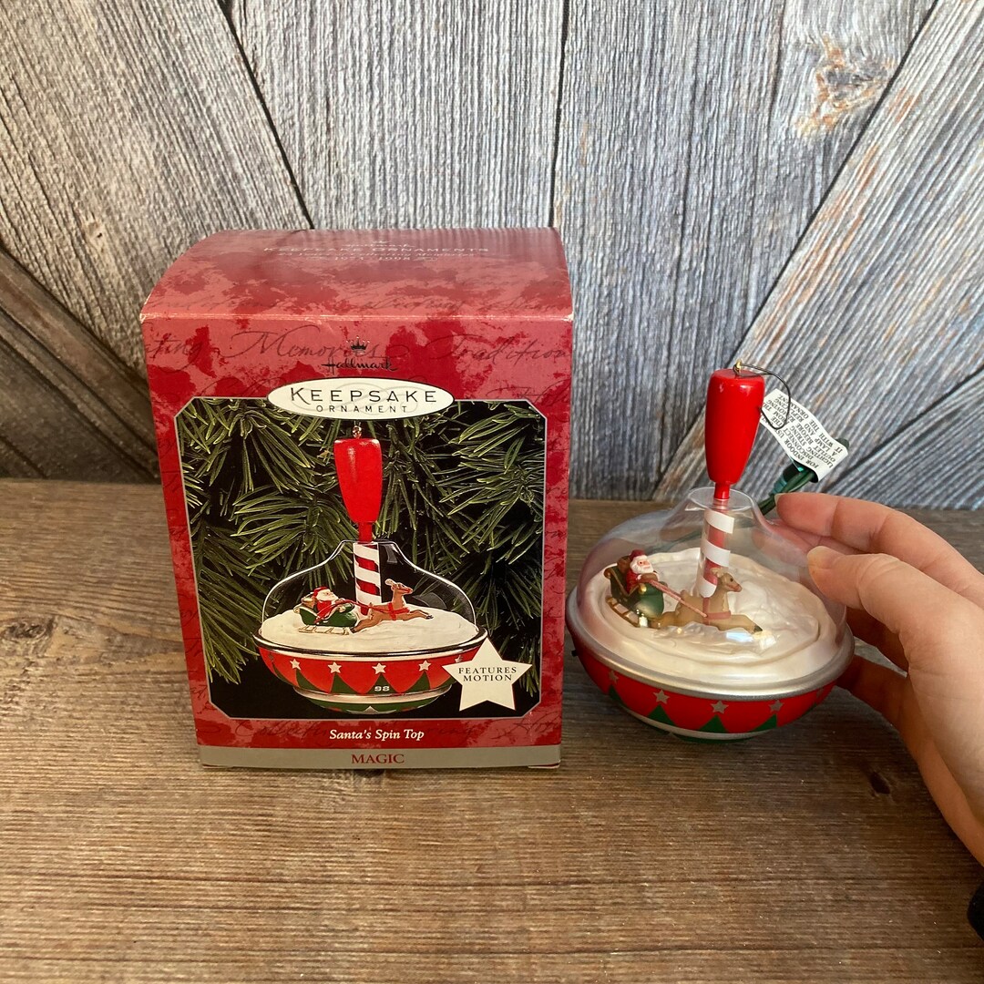 Vintage Santa's Spin Top Christmas Ornament Magic Motion Works hallmark ...
