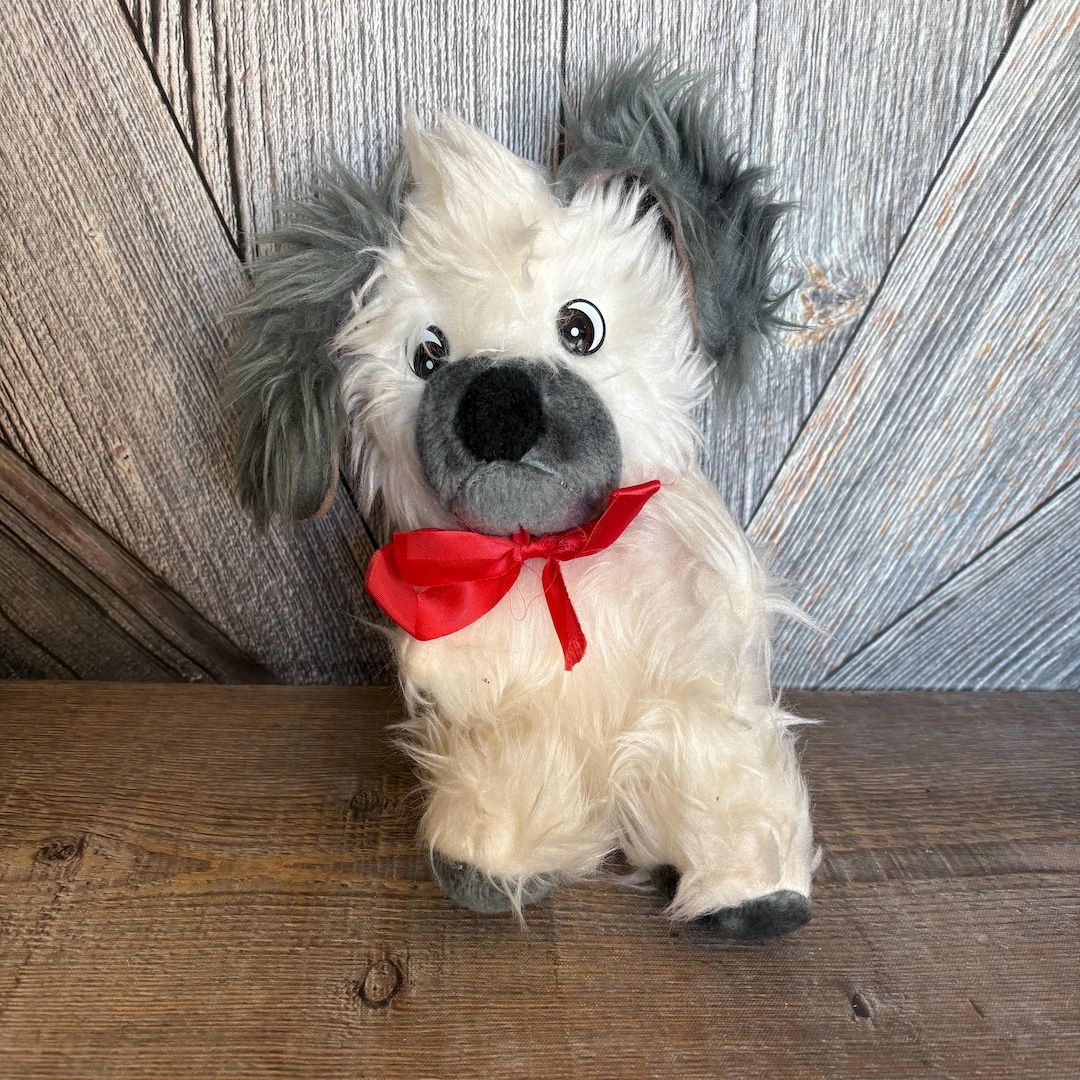 Vintage Dog Plush Toy, White Dog Stuffed Animal Sheep Dog {superior ...