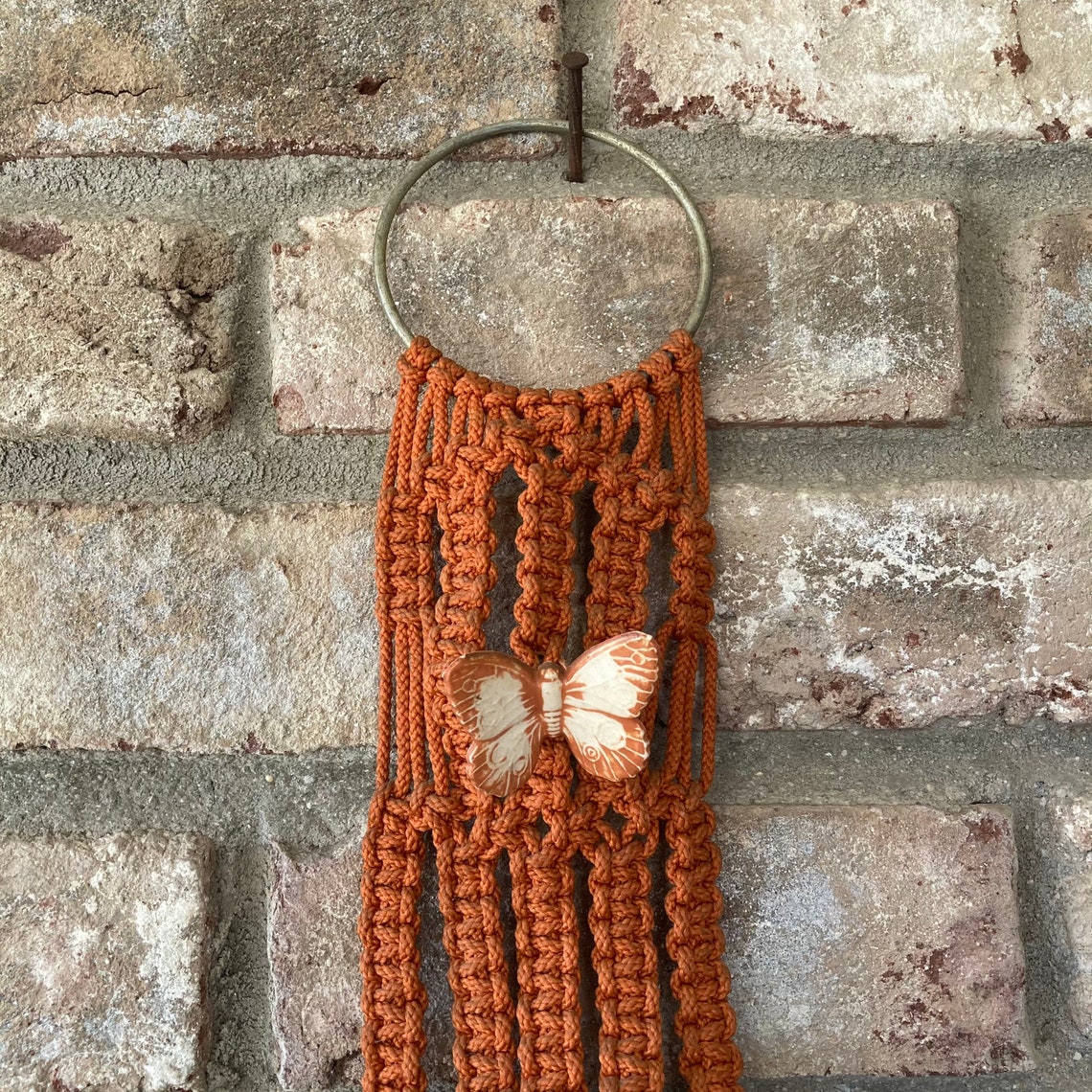 Vintage Macrame Towel Rack Wall Hanging Hanger Heavy Burnt | Etsy