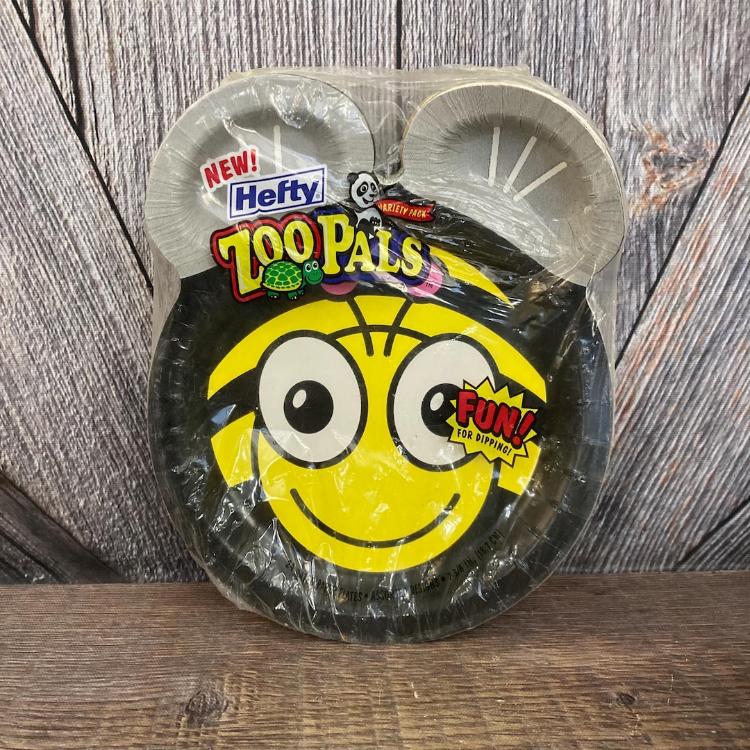 Vintage Zoo Pals Plates, Hefty Kids Paper Plates From 90's, 24 Animal ...
