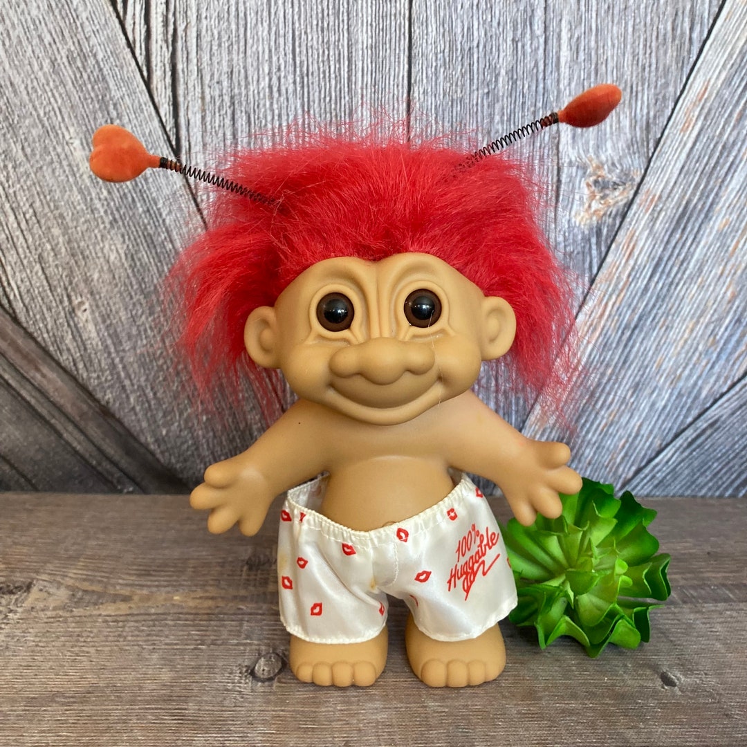 Vintage Troll 100% Huggable Love Russ Berrie Valentines Gift for Friend ...