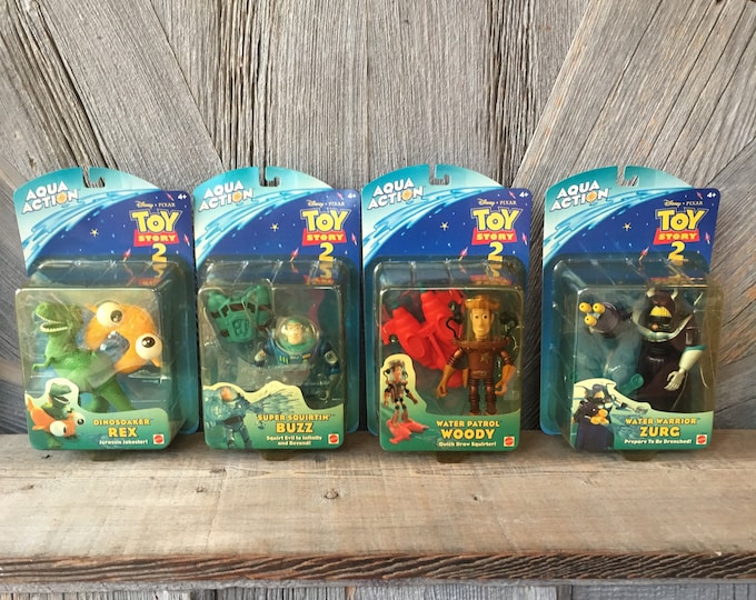 Toy Story 2 Aqua Action Figures Water Warrior Zurg Patrol Woody ...