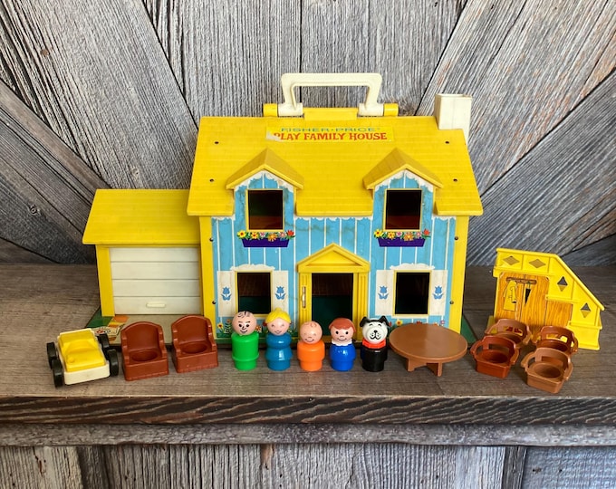 Vintage Fisher Price Little People 952 House Playset {near COMPLETE ...