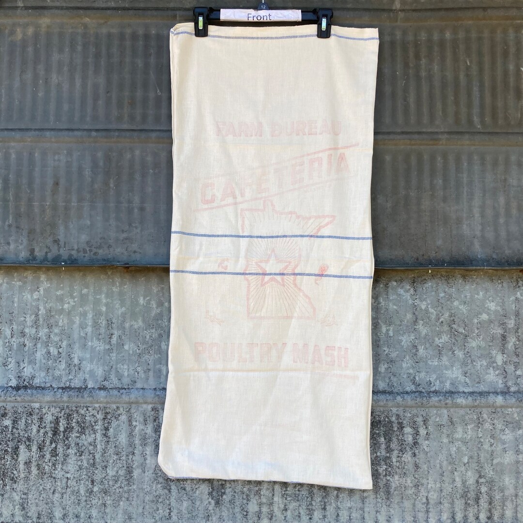 Vintage Minnesota Farm Bureau Poultry Mash Sack Cotton Muslin Sack ...