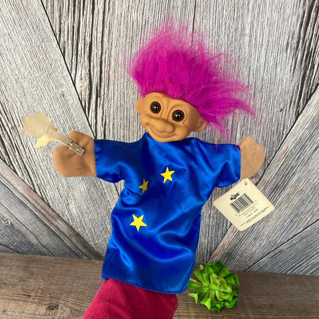 Vintage Wizard Troll Puppet Doll {90s Magic Wizard Want Hand Puppet ...