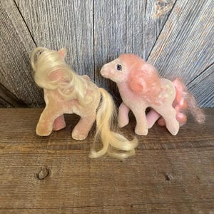 2 Vintage My Little Pony so Soft Hippity Hop, Lickity Split Pink Fuzzy ...