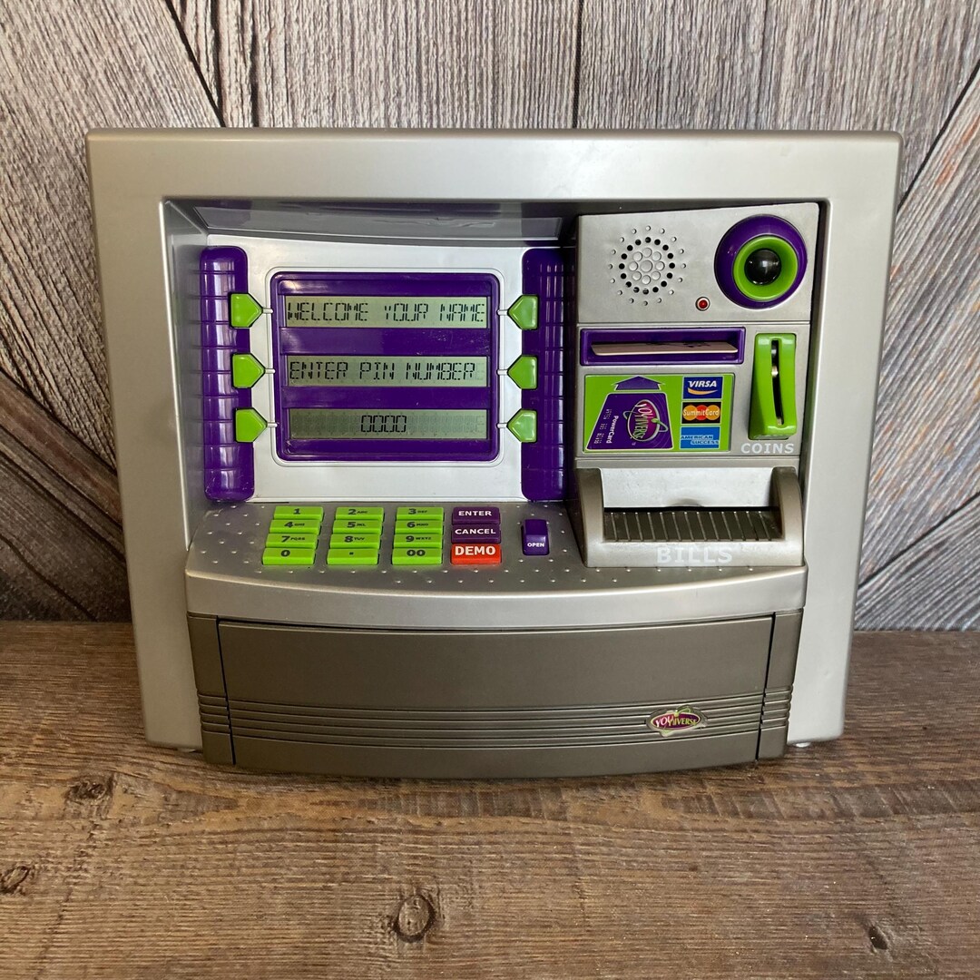Vintage ATM Machine Toy, Youniverse Kids ATM Machine Bank Electronic ...