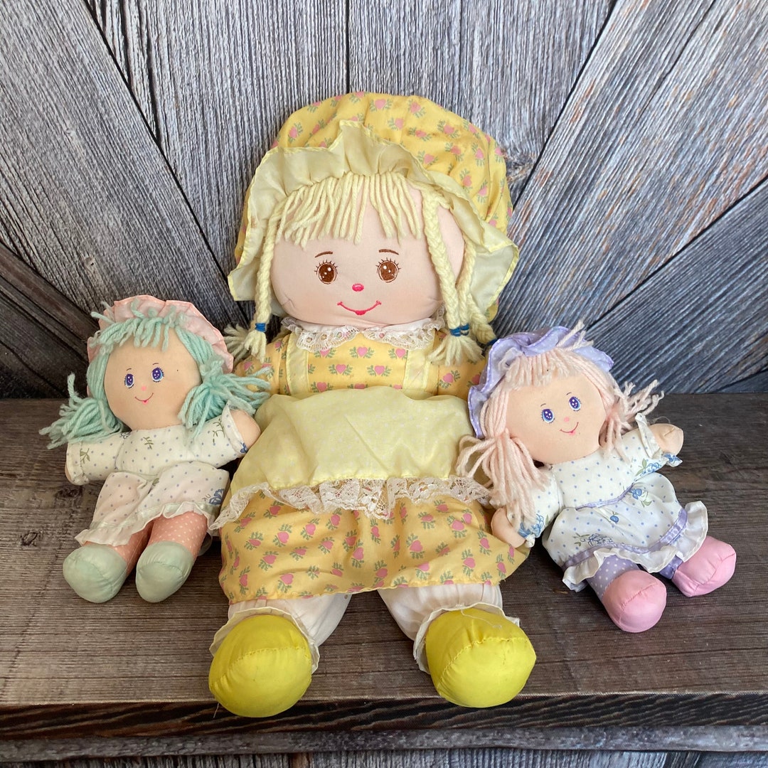 3 Vintage Holly Mine Dolls, Plush Rag Doll, 80's Toy 1987 Holly Mine ...