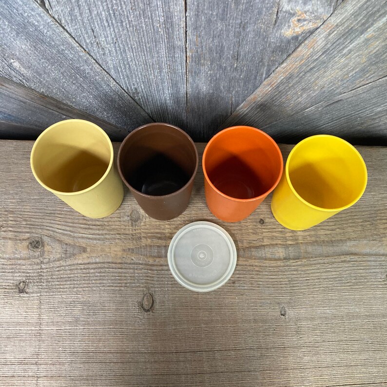 4 Vintage Tupperware Tumblers Tall Cups Glasses Plastic Tupper | Etsy