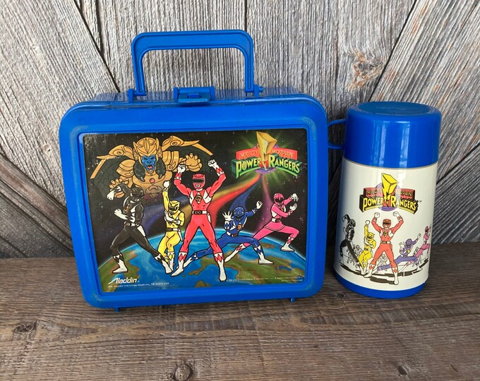 Power Rangers Lunch Box and Thermos {vintage 90's Blue Aladdin Plastic ...