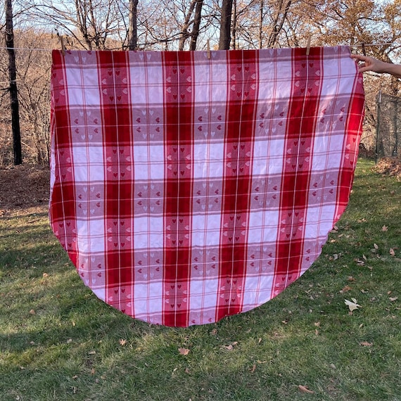 Red Checkered Tablecloth Picnic Table