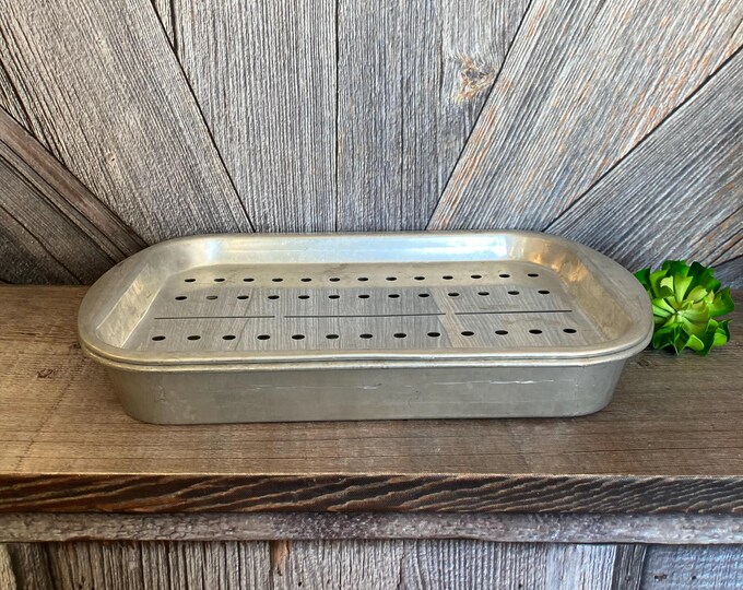 Vintage Aluminum Pan, Bake and Broil Pan Insert for Fish, Roasting Pan ...