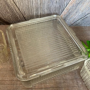 3 Federal Clear Glass Refrigerator Set Dish Bakeware Glass Box stacking ...