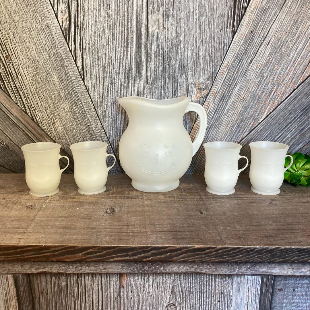 Vintage Kool Aid Pitcher and Cup Set Plastic Vintage Kid Refreshment ...