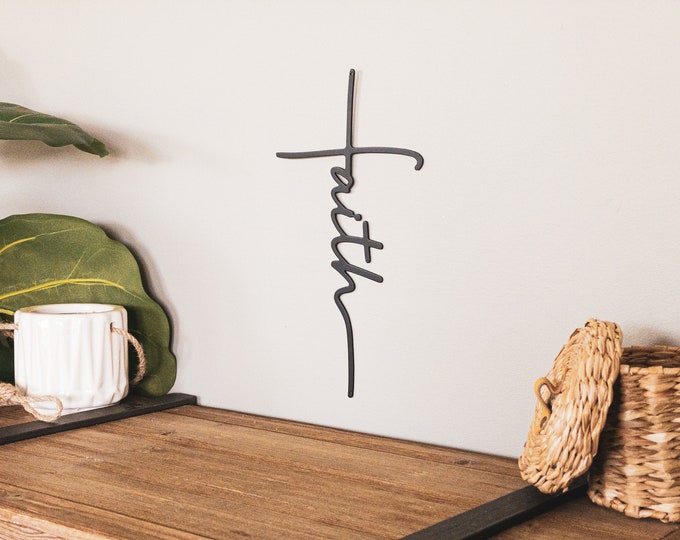 Wall Cross Decor - Metal Faith Cross - Cross Wall Sign - Cross - Faith ...