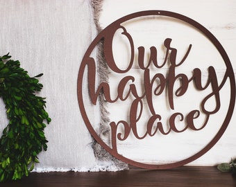 Happy Place Sign | Etsy