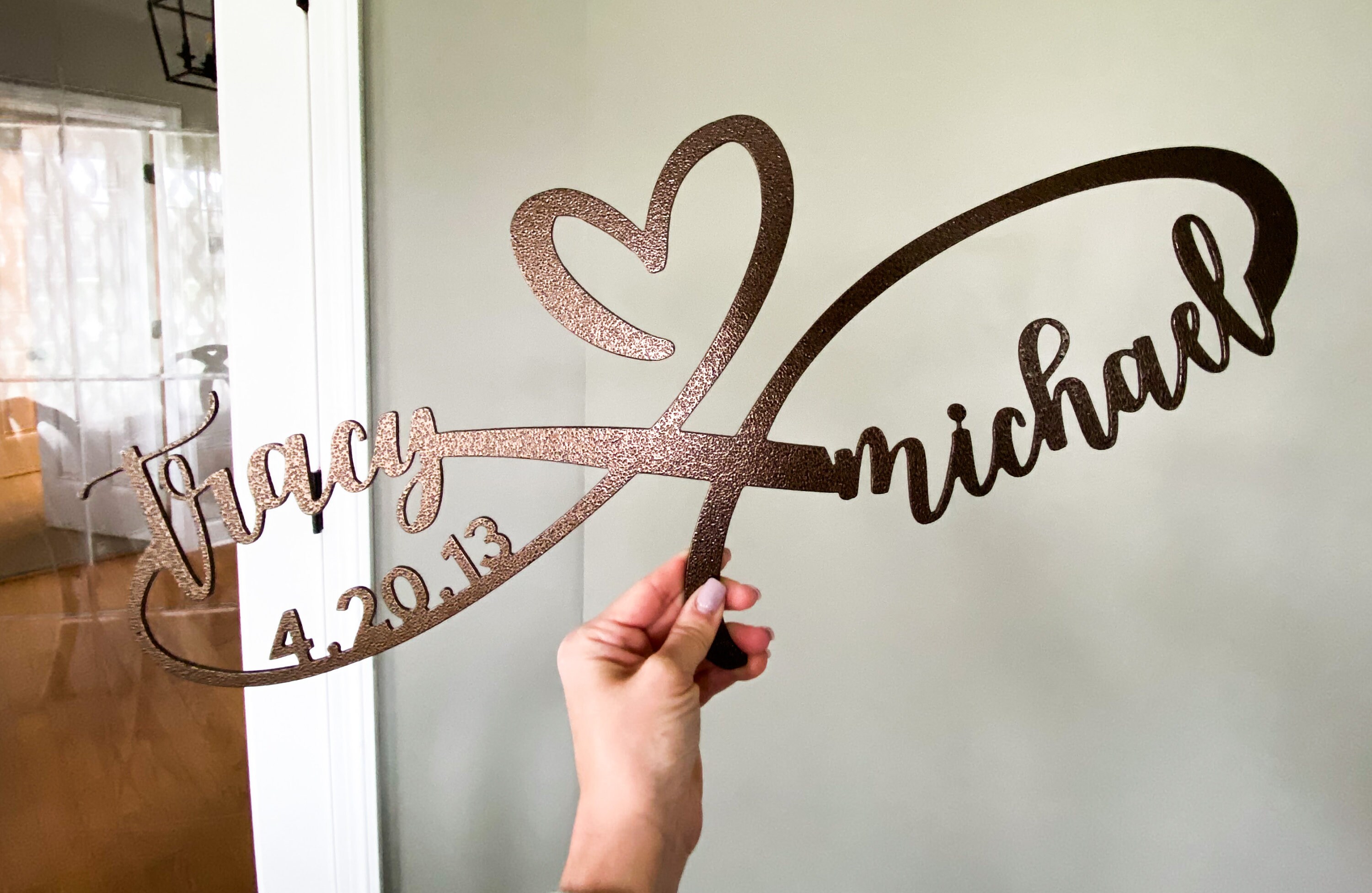 Personalized Metal Infinity Symbol With Names Personalized | Etsy