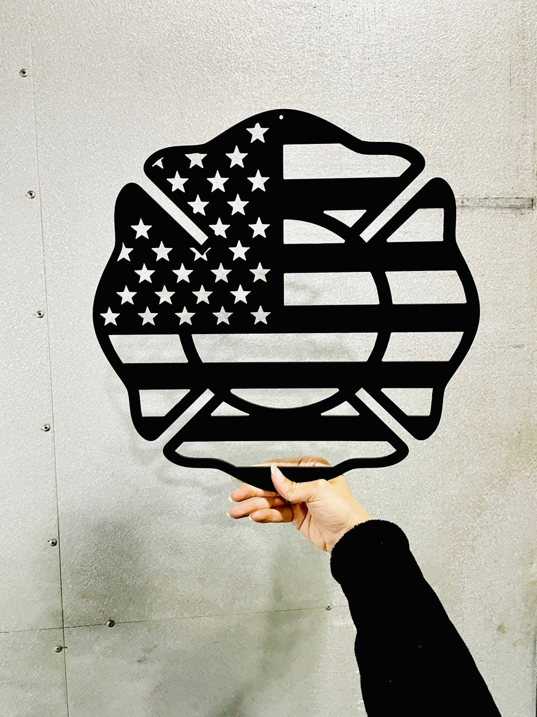 American Flag Fire Marshal Badge Hanging Metal Wall Sign - Etsy