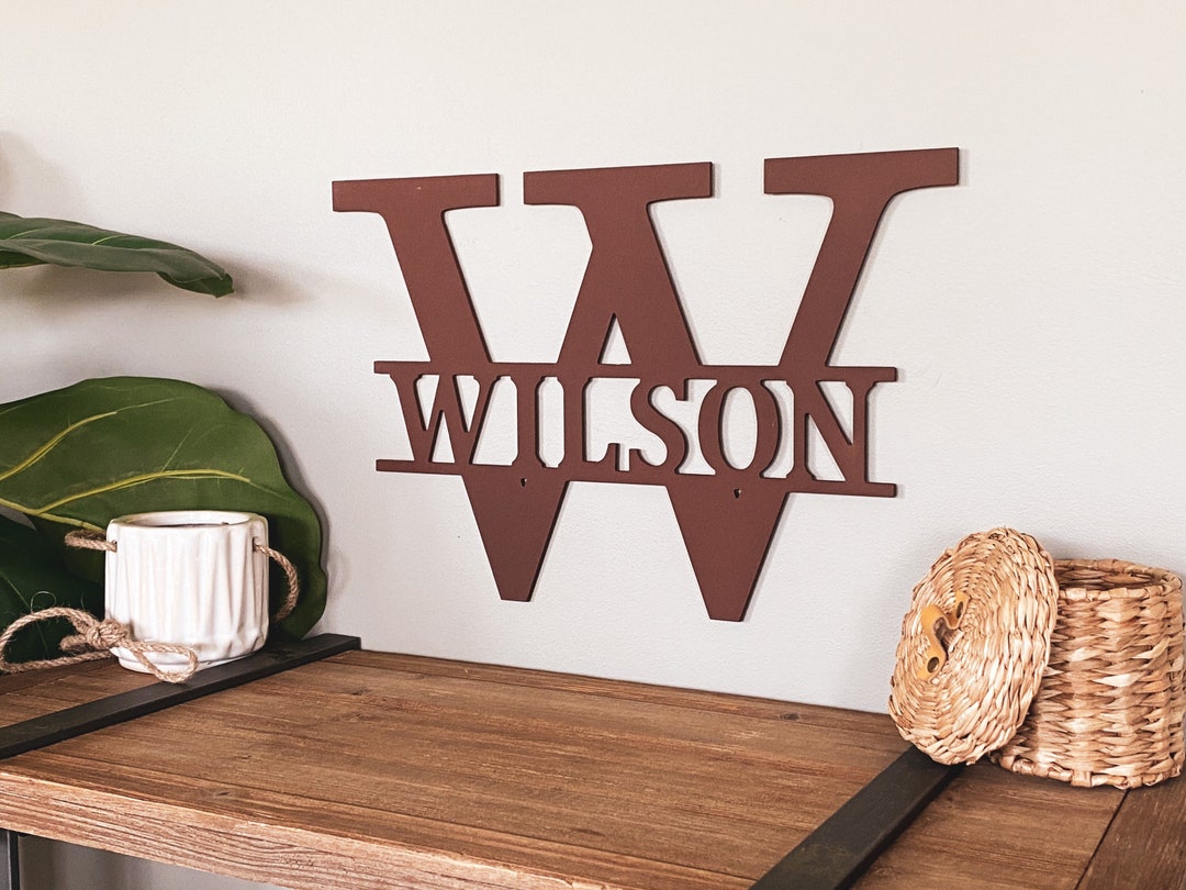 Personalized Metal Monogram With Last Name, Family Name Sign ...