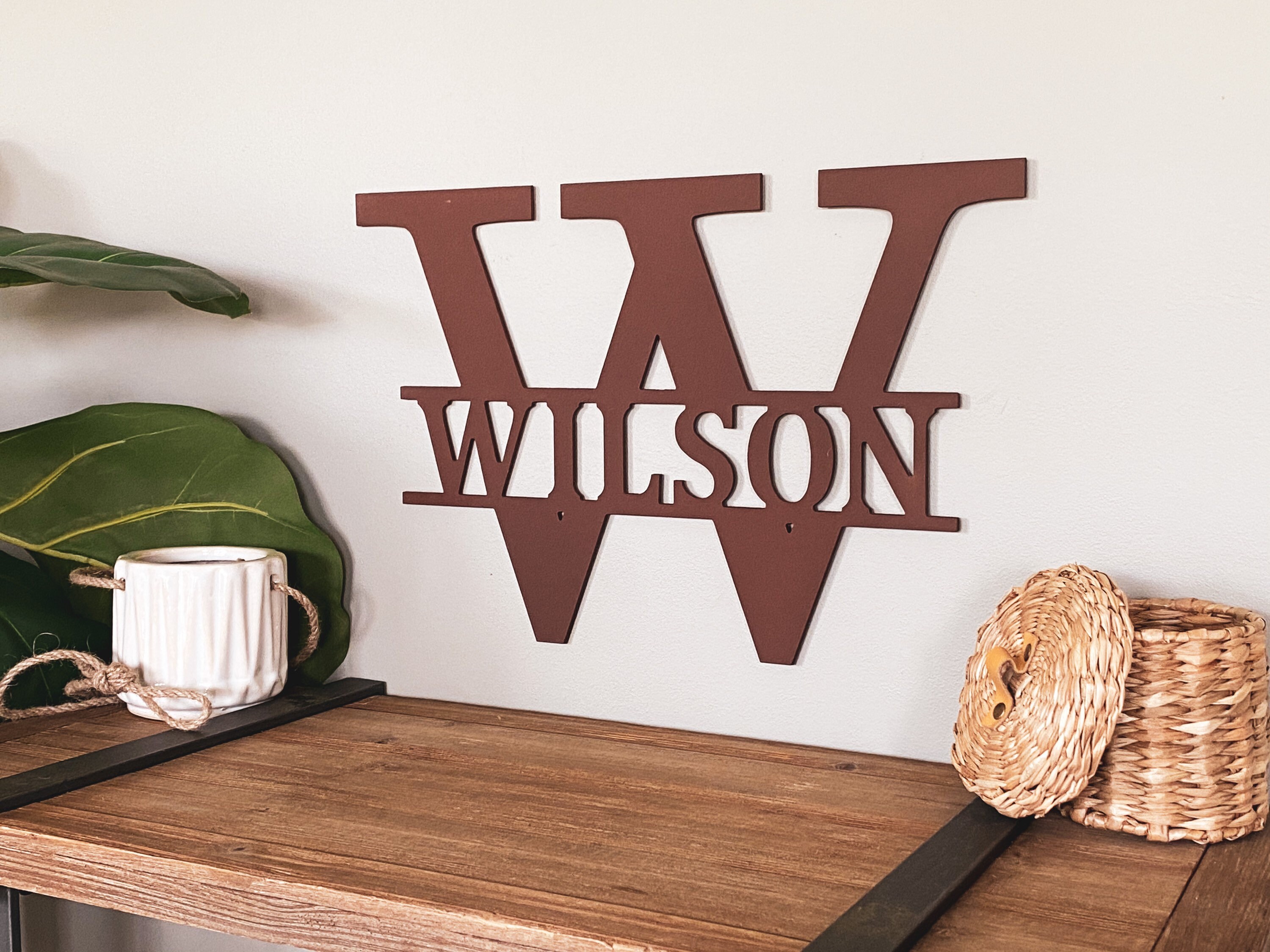 Personalized Metal Monogram With Last Name Family Name Sign | Etsy