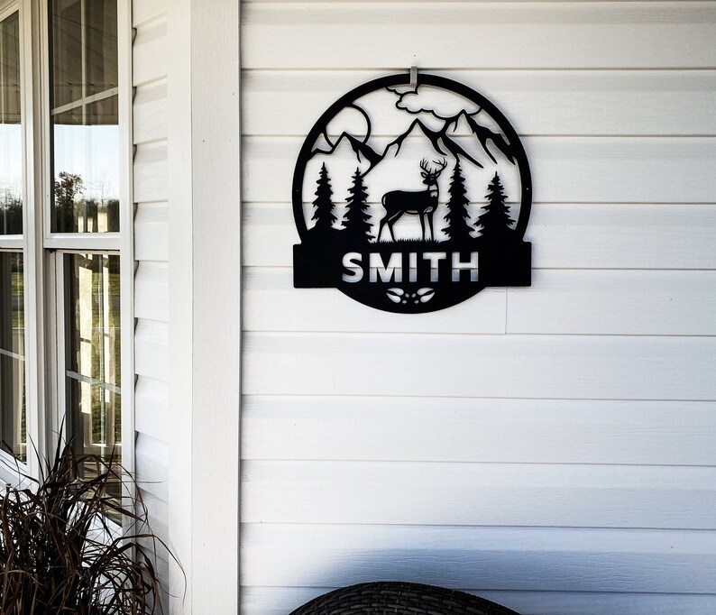 Personalized Metal Name Sign Outdoor Landscape With Last - Etsy
