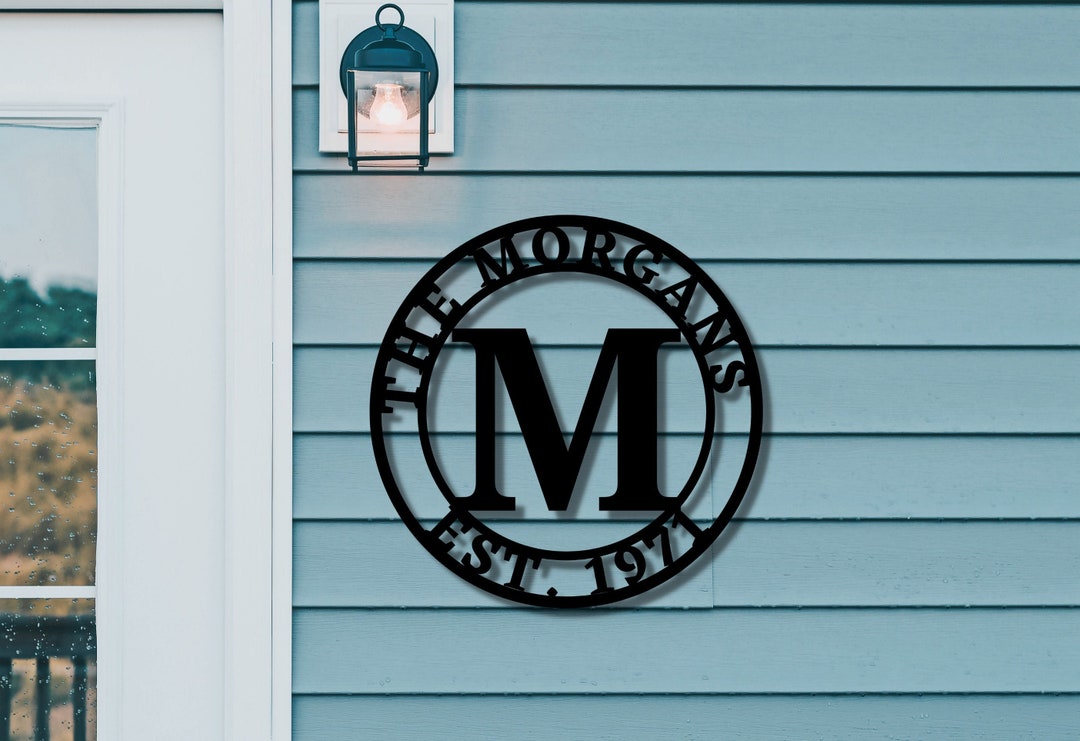 Last Name EST Sign Personalized Family Name Metal Sign Metal Monogram ...