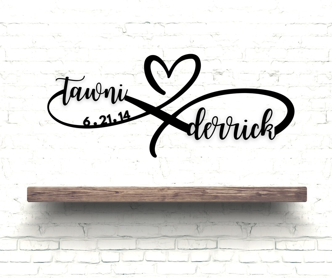 Personalized Metal Infinity Symbol With Names Personalized Infinity ...