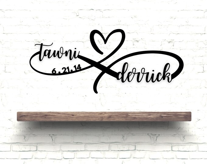 Personalized Metal Infinity Symbol With Names - Personalized Infinity ...