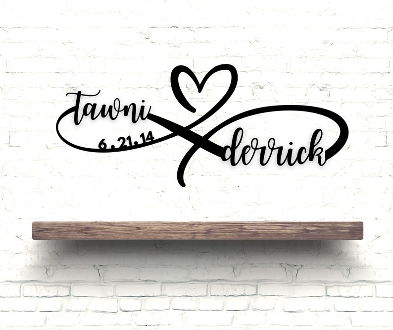 Personalized Metal Infinity Symbol With Names Personalized | Etsy