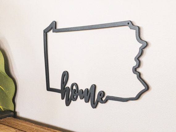 Pennsylvania Home State Metal Sign Script Font Gift Idea - Etsy