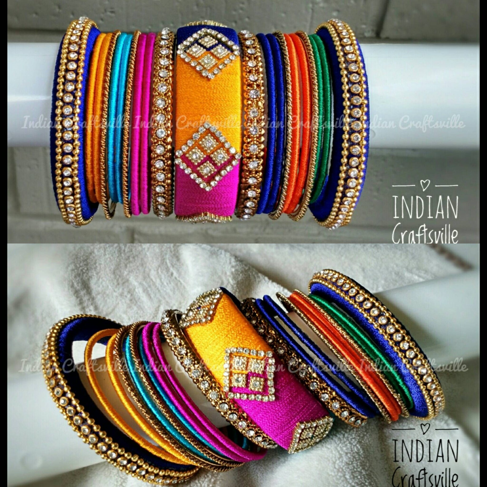 42 Silk Thread Bangles Indian Bridal Wedding Bangles - Etsy