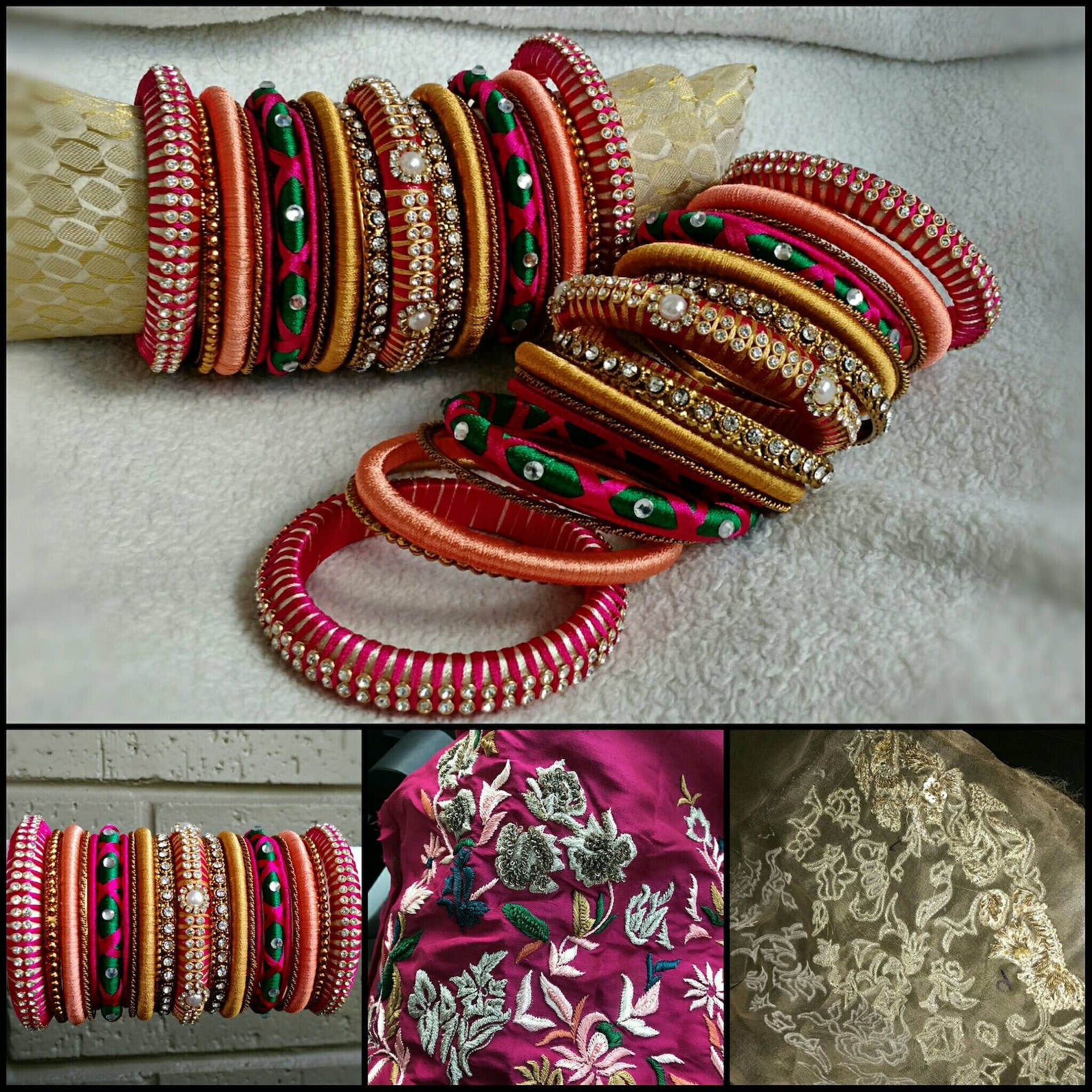 Buy Silk Thread Bangles Set of 42 MULTI-COLOR Bridal Bangle Online in ...