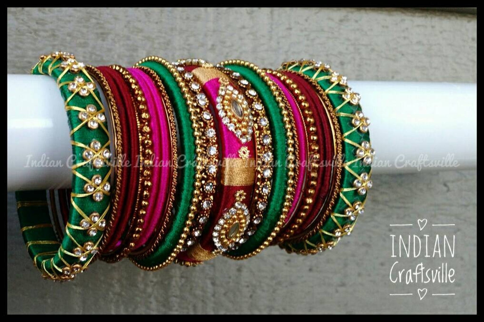 Indian Silk Thread Bangles 42 Bangles for Both Hands - Etsy