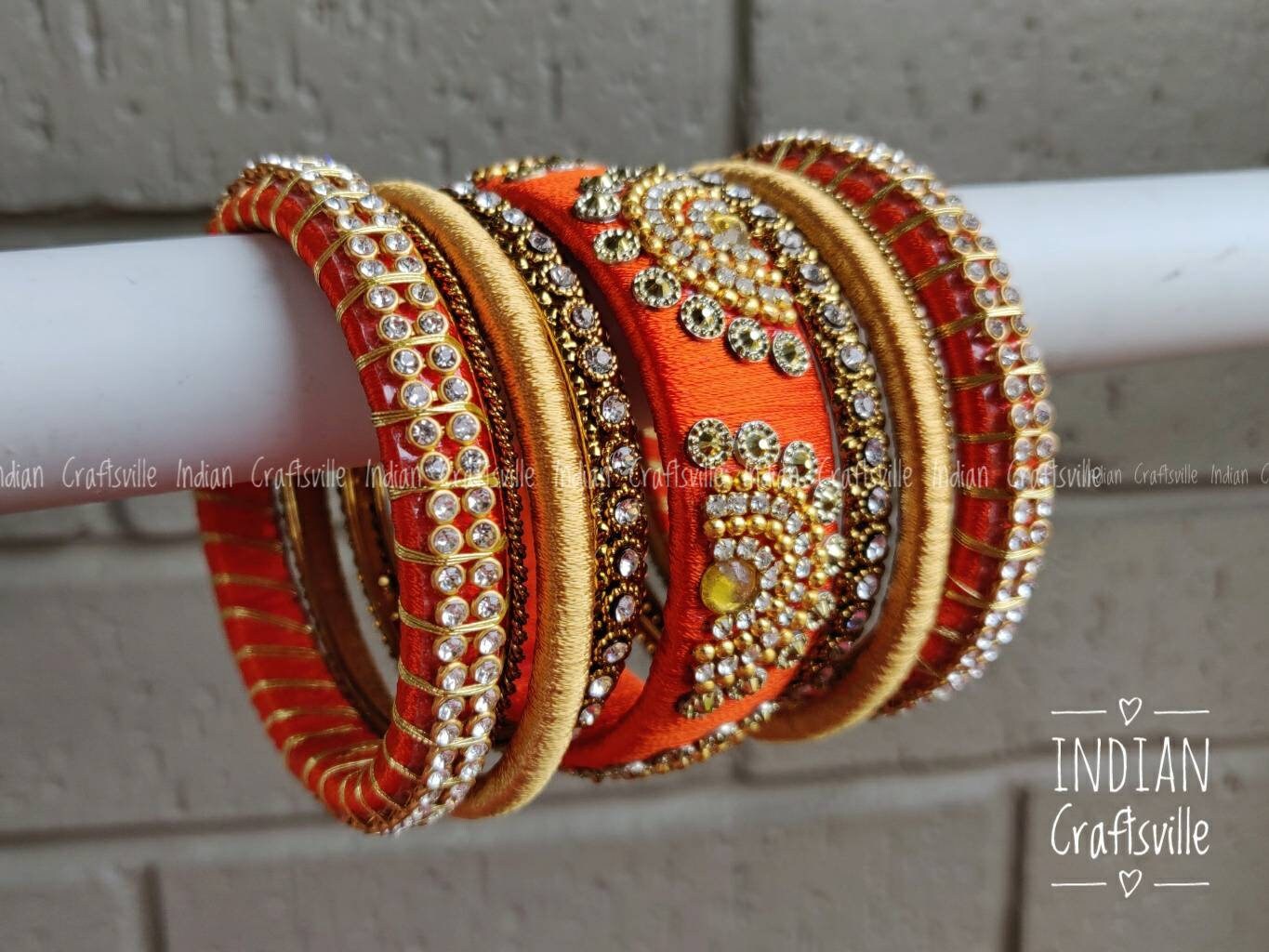 Customized Silk Thread Bangles Set of 18 bangles for both | Etsy