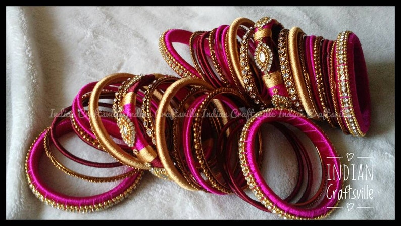 Silk Thread Bangles Set of 42 Bangles for Both Hands - Etsy