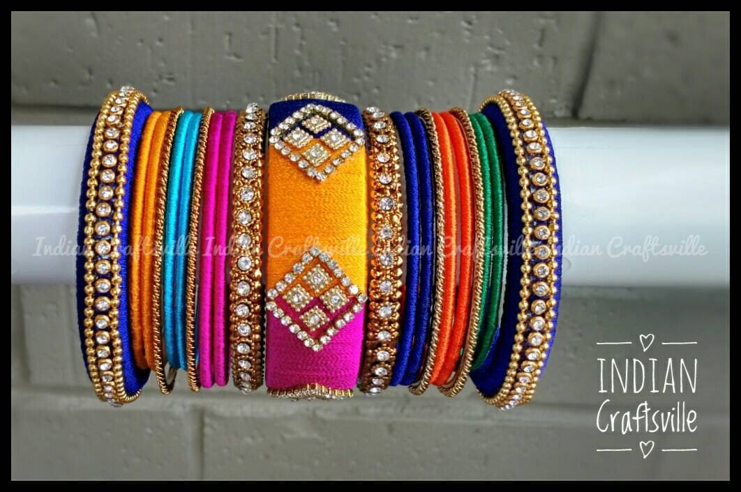 42 Silk Thread Bangles Indian Bridal Wedding Bangles | Etsy