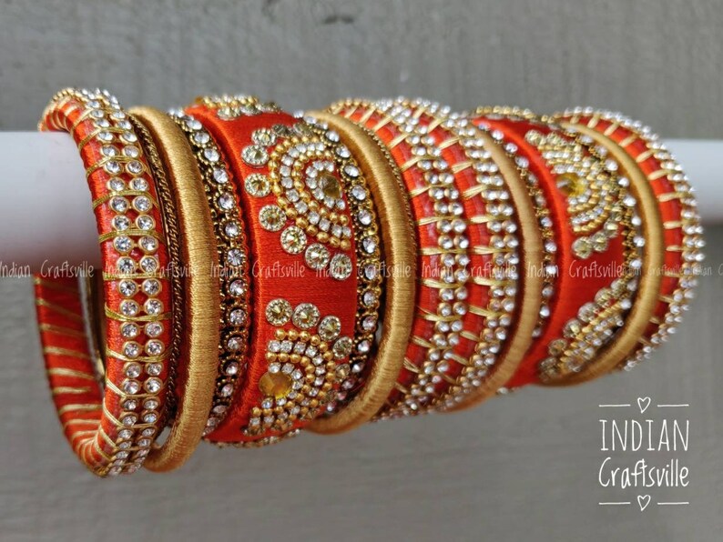 Customized Silk Thread Bangles Set of 18 bangles for both | Etsy