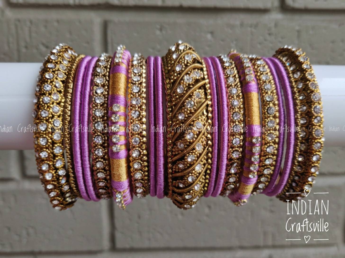 Silk Thread Bangles Set of 38 bangles for both hands Asian | Etsy