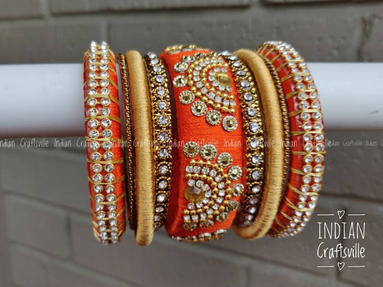 Customized Silk Thread Bangles Set of 18 bangles for both | Etsy