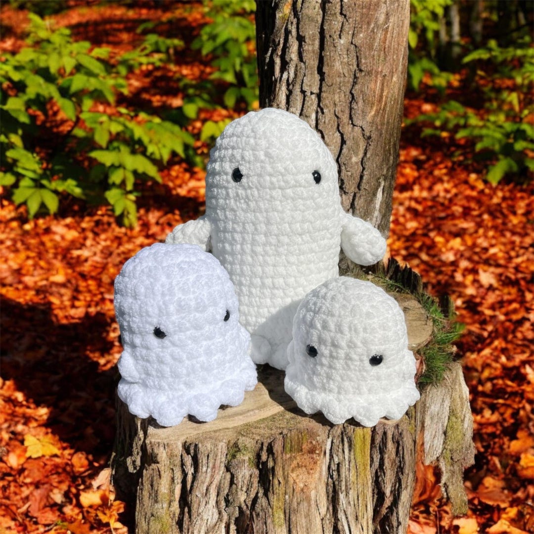 Crochet Ghost Plushie Amigurumi Ghost Handmade Stuffed Animal Halloween ...