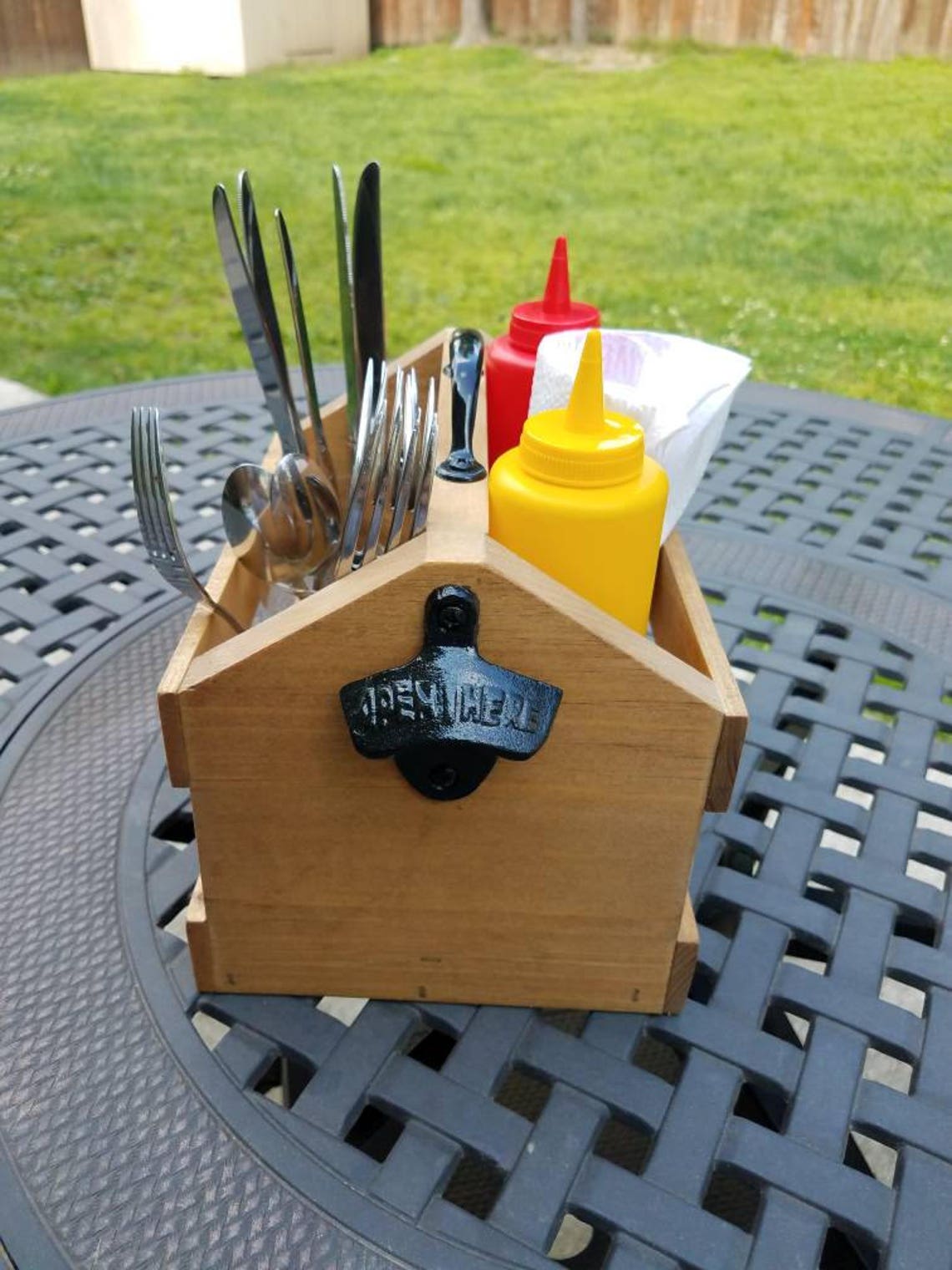 Personalized Handmade Picnic Caddy Father's Day Gift - Etsy