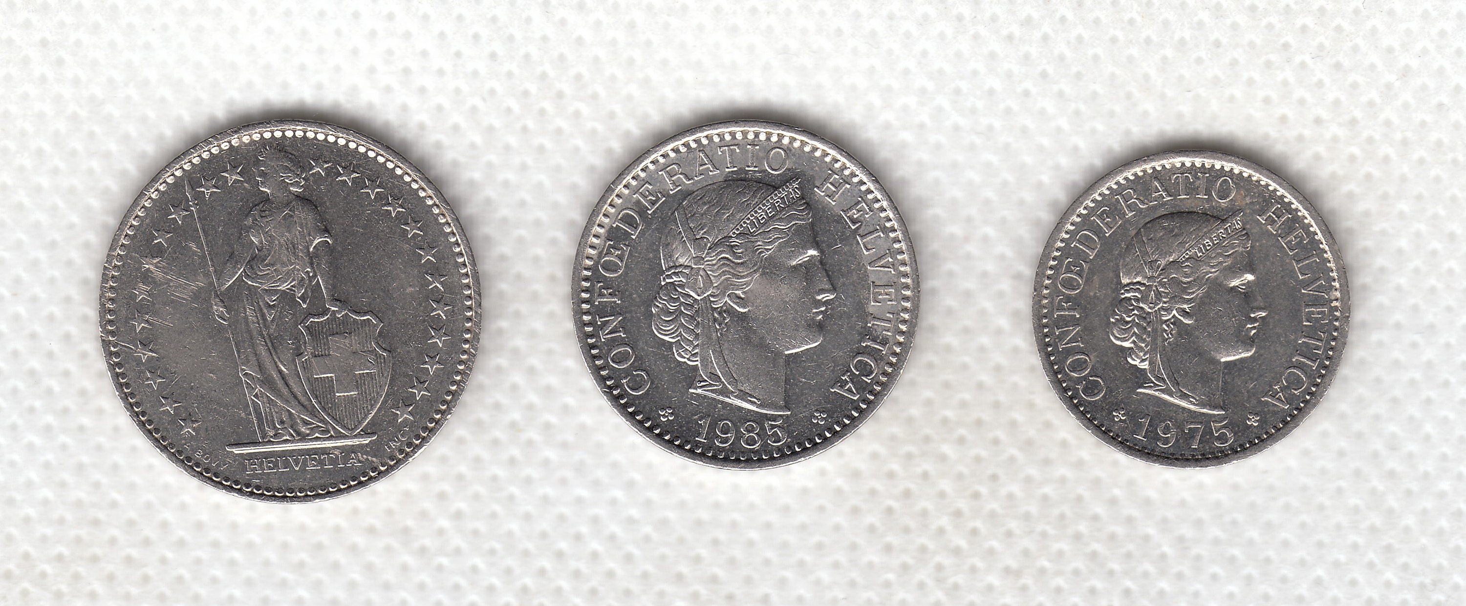 Switzerland Coin Set 1 Franc 1994 20 Rappen 1985 10 - Etsy