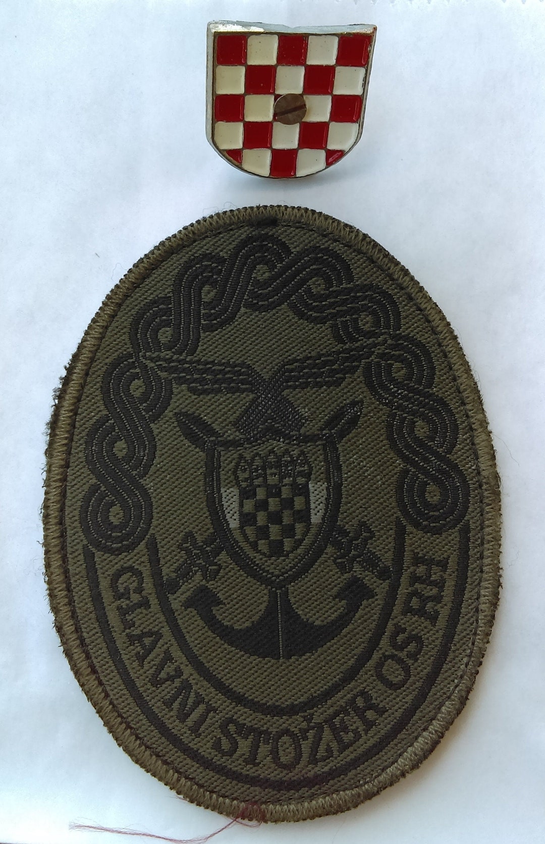 Croatian Army General Staff Patch + Cro Army Metal Badge Croatia War ...